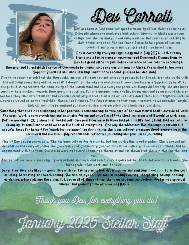 Stellar Staff January – Devynitye Carroll – Community Connections